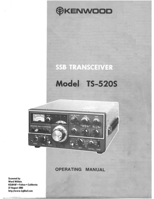 BEDIENUNGSANLEITUNG-OPERATING INSTRUCTIONS POUR Kenwood TS-520 S EUR 15,31 - PicClick FR