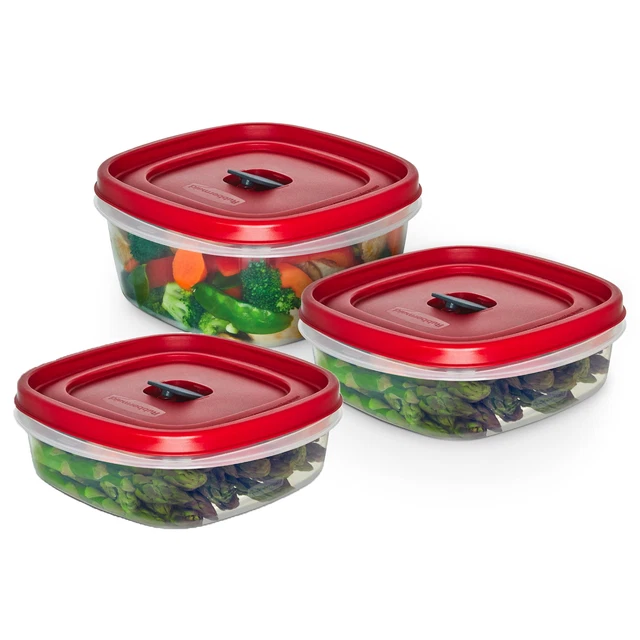 RUBBERMAID EASY FIND Vented Lid Food Storage Containers, 6-Piece Set ...