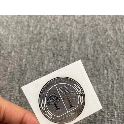 MERCEDES AMG EMBLEM Sticker Aufkleber logo Alu silber 40 mm EUR 8,00 ...