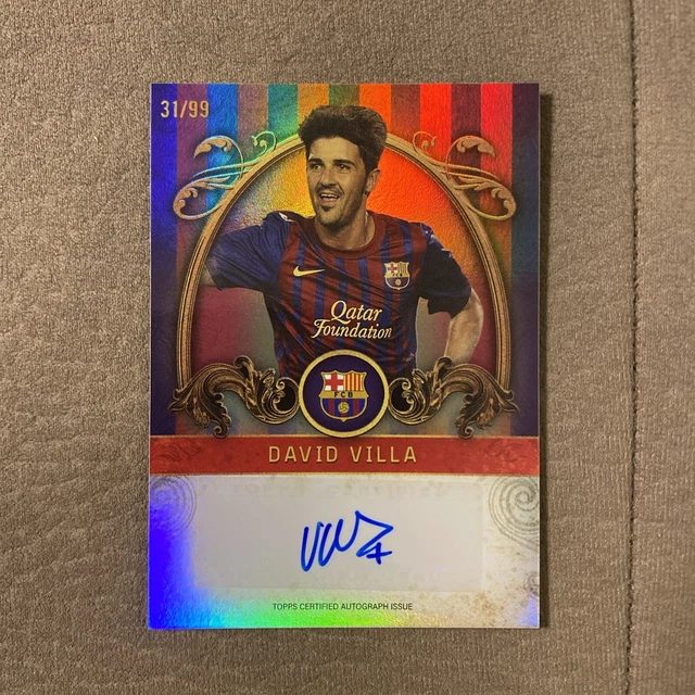 TOPPS BARCELONA TEAM Set 2023 2024 Auto Autograph David Villa /99 EUR ...