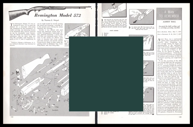 REMINGTON MODEL 572 Rifle Exploded View Parts List 2-pg Assembly ...