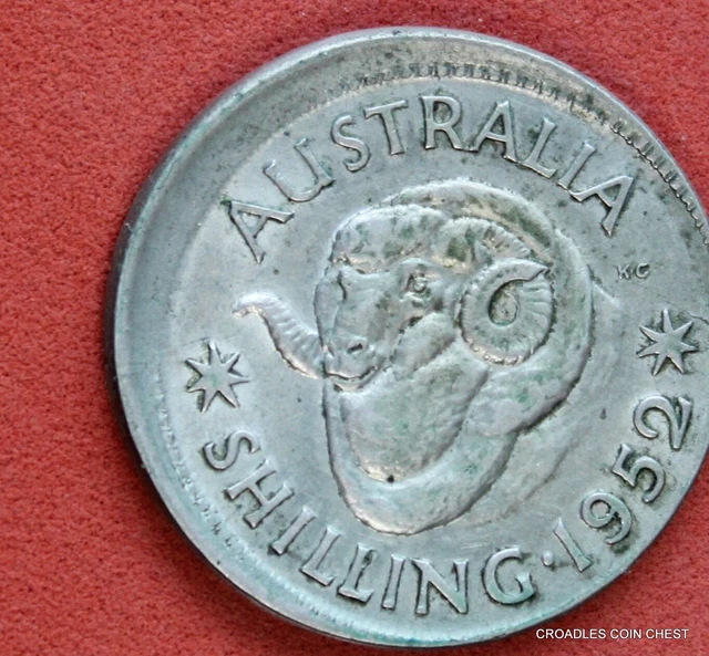 1952 SILVER SHILLING Misstruck Off Center Miss Strike Predecimal Coin # ...