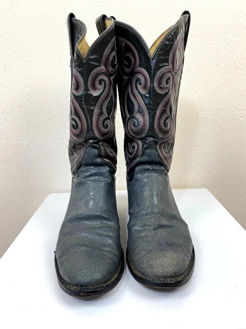 TONY LAMA 8038 Men's Gray Stingray Leather Cowboy Boot 10.5D Western ...