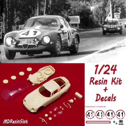1/24 ALFA ROMEO Giulia TZ1 Le Mans '64 resin body kit Slot Car + Decals ...