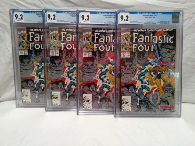 🔑🔥🔥 FANTASTIC FOUR 347 CGC 9.2 Spider-Man Wolverine New Team! 219007 11 ...
