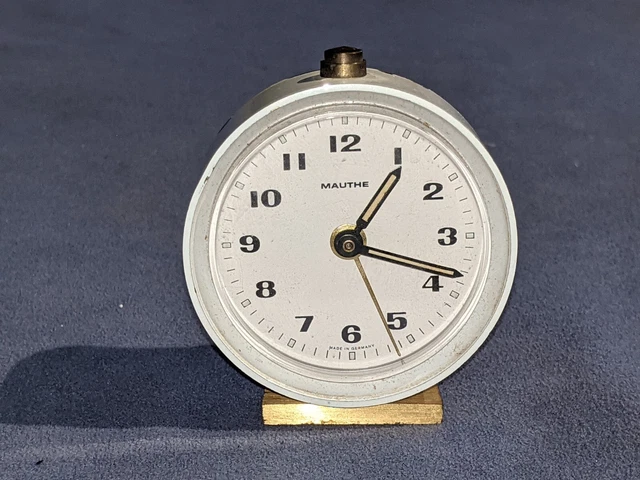 VINTAGE MAUTHE GERMANY Travel Alarm Clock Art Deco WORKS! (PL26) $35.00 ...