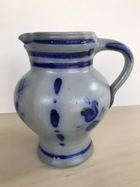VINTAGE SALT GLAZED Pitcher - Marked with M Shilz on Bottom - Germany ...