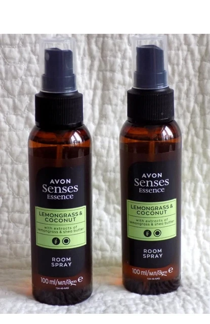 AVON 2 X SENSES ESSENCE LEMONGRASS & COCONUT SCENTED ROOM SPRAYS ...