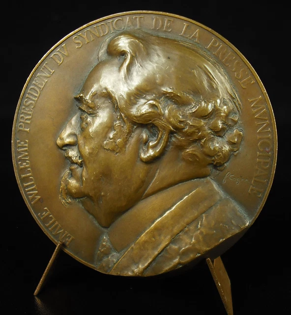 MEDAL EMILE WILLEM Pdt Syndicate de La Prsse Municipal Georges Villain ...