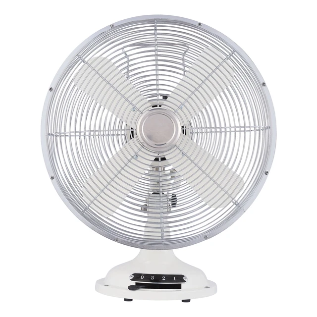 12 INCH RETRO 3-Speed Metal Tilted-Head Oscillation Table Fan White $44 ...