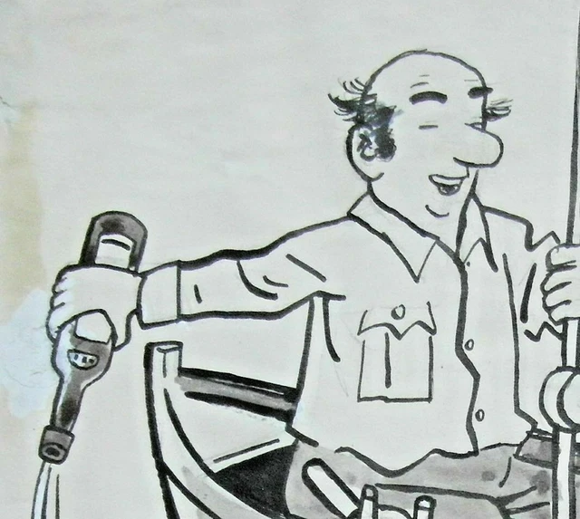 ORIGINAL INK DRAWING - cartoon by Alexander Knuth, 1950s £52.03 ...