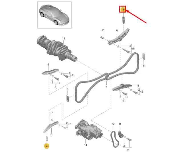 PORSCHE BOXSTER SPYDER 981 Motor Steuerkettenspanner 0PB109507C NEU ...