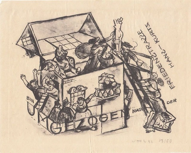 MOVING LITHOGRAPHY HANS Uhl 1897-1939 Breakdown Humor £51.46 - PicClick UK