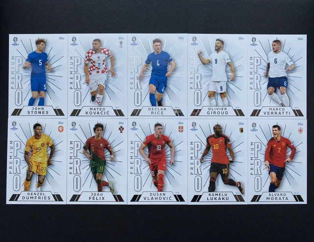 TOPPS MATCH ATTAX UEFA EURO 2024 Full Complete Premium Pro Set 10 Cards ...