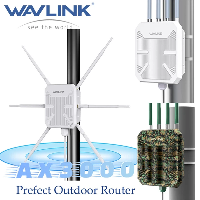 WAVLINK WIFI 6 Outdoor Long Range Extender AX3000 Router Repeater ...