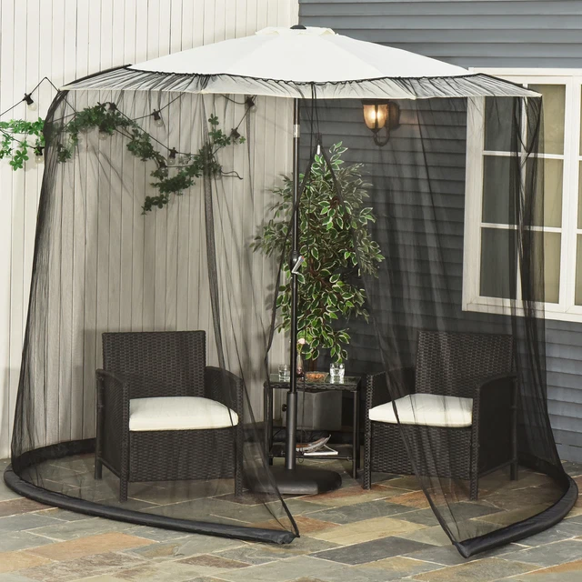 2.3M UMBRELLA TABLE Screen Outdoor Patio Cover Mosquito Insect Net ...