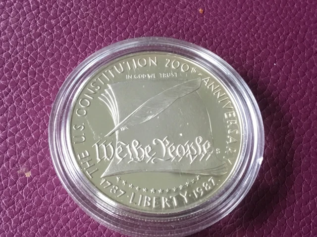 1987-P 1 DOLLAR.90% Silver.200 Anniv.Constitution "WeThePeople" Coin ...