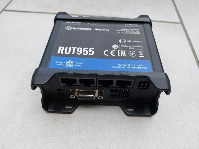 TELTONIKA RUT955 LTE Dual SIM Router mit WLAN, 4x Ethernet, I/O, RS232 ...