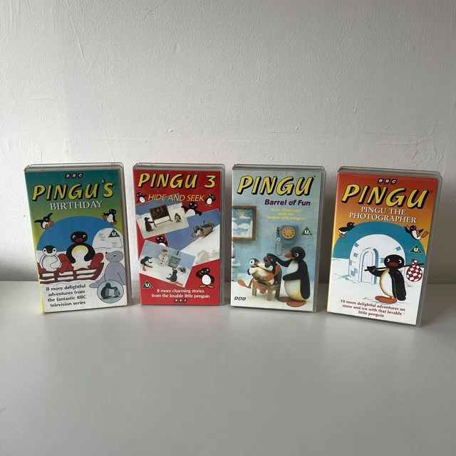 4 PINGU VHS Bundle- Barrel of Fun, Hide and Seek, Big Video, Birthday ...