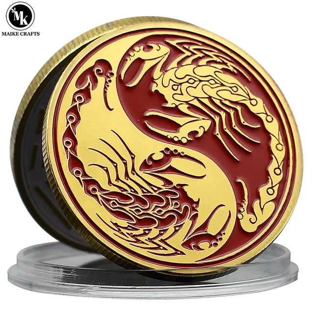 CHINESE TAI CHI Scorpion Challenge Coin Metal Gold Plated Commemorative ...