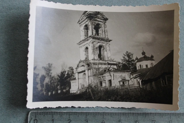 FOTO PHOTO JA WW2 WK2 russische Kirche russian church zerschossener ...