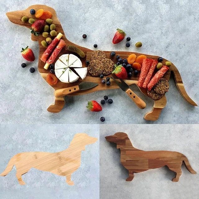 EN BOIS PLAQUE de forme de teckel Planche à découper au fromage Cuisine ...