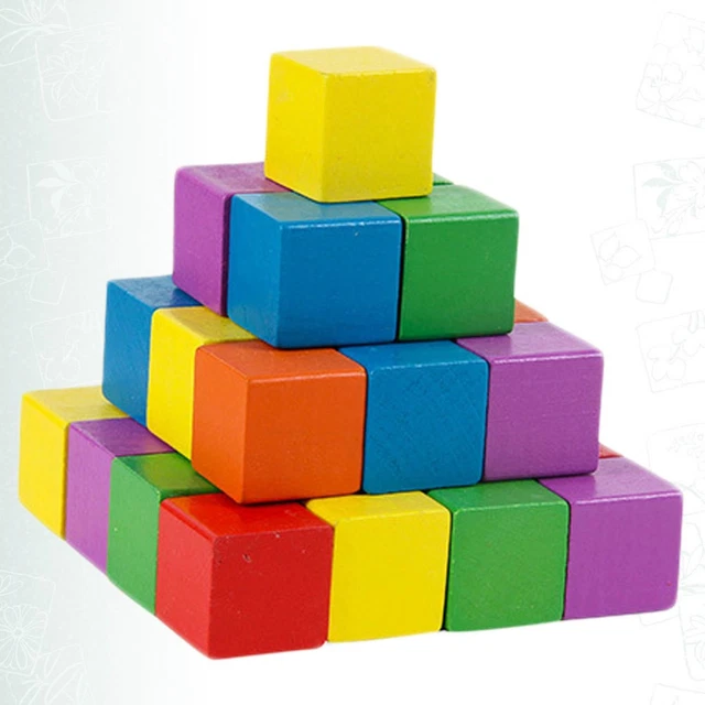 50 PCS SMALL Wooden Cube Blocks for Mathematics Teaching and Craft Use ...