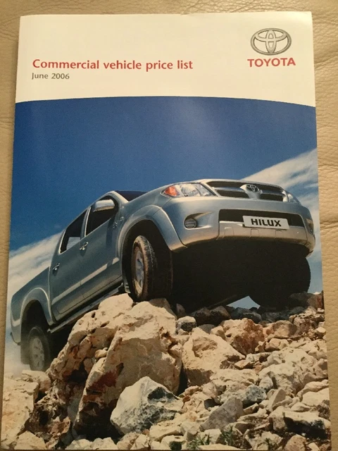 TOYOTA COMMERCIAL VEHICLE Price List - June 2006 £5.99 - PicClick UK