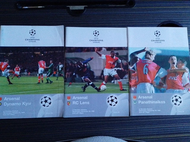 3 ARSENAL EUROPEAN Cup Programmes Can Split £3.00 - PicClick UK