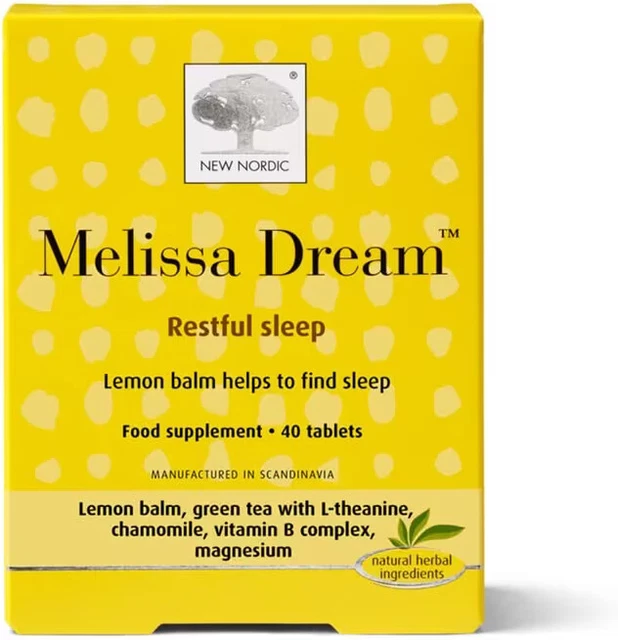 NEW NORDIC MELISSA Dream Herbal Sleeping Tablets 40 Pack - Natural ...