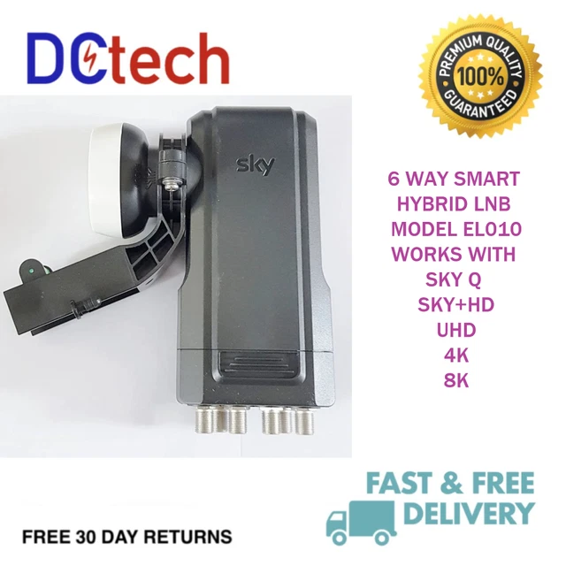HYBRID LNB 6 Ports Smart Sky Q Freesat Hotbird Sky Smart Model El010 ...