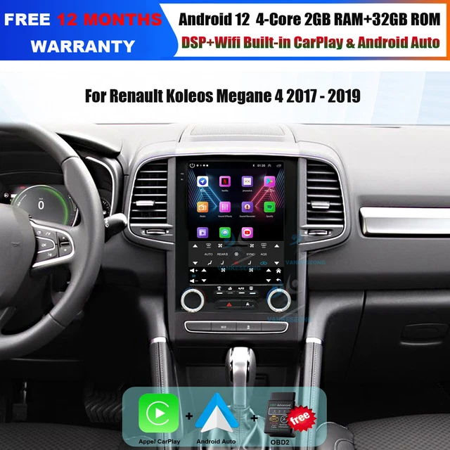 FÜR RENAULT MEGANE 4 Koleos 2017-2019 Android Autoradio CarPlay GPS ...