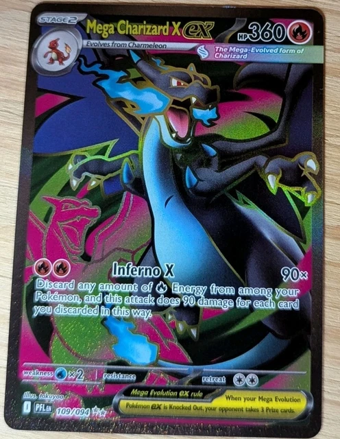 POKEMON PHANTASMAL FLAMES English Mega Charizard X ex 109/094 PACK ...