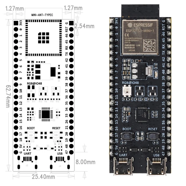 Esp32 S3 Devkitm 1 N8 Esp32 Development Board Esp32 S3 Mini 1 Wifi Module £2514 Picclick Uk