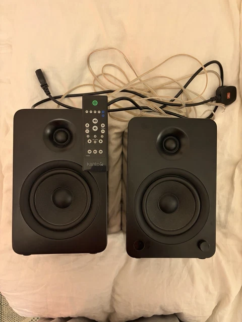 KANTO YU6 ACTIVE Bookshelf Speakers 200W Powered Bluetooth Studio Phono ...