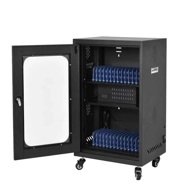 30-DEVICE MOBILE LOCKING Charging Cabinet Storage Cart For Laptop ...