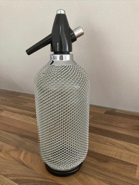 GLAS SODA SYPHON Siphon Aluminium Gitter Mesh Cocktail Silber 30cm 1 ...