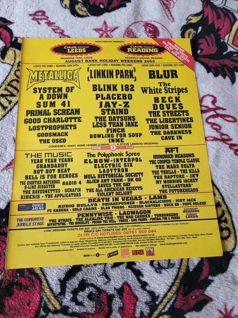 TNME10 PICTURE/ADVERT 13X11 LEEDS/READING 2003 : LINKIN PARK. PRIMAL ...