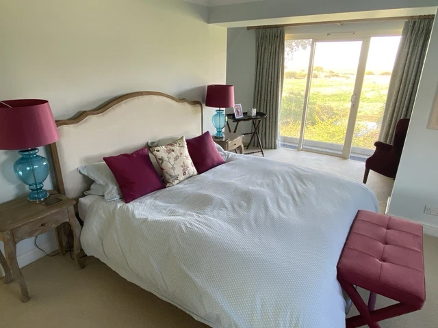 FEATHER AND BLACK Super King Sienna Natural Oak and Linen Bed Frame £ ...