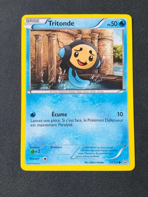 CARTE POKÉMON TRITONDE 34/124 Commune N&B Dragons Exaltés Noir Et Blanc ...