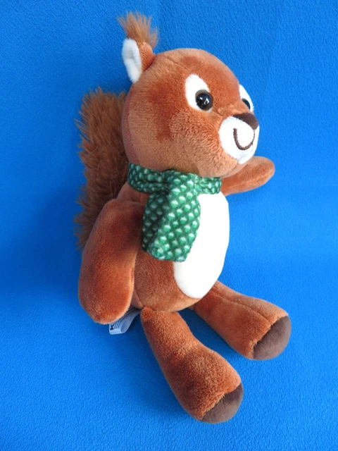 RED SQUIRREL COMFORTER PLUSH soft toy GREEN SCARF KINDER EGG CHOCOLATE ...