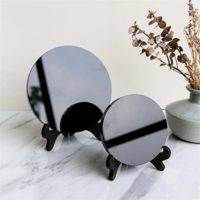 MIROIR DE LECTURE en obsidienne noire (STAND LIBRE) miroir divination ...