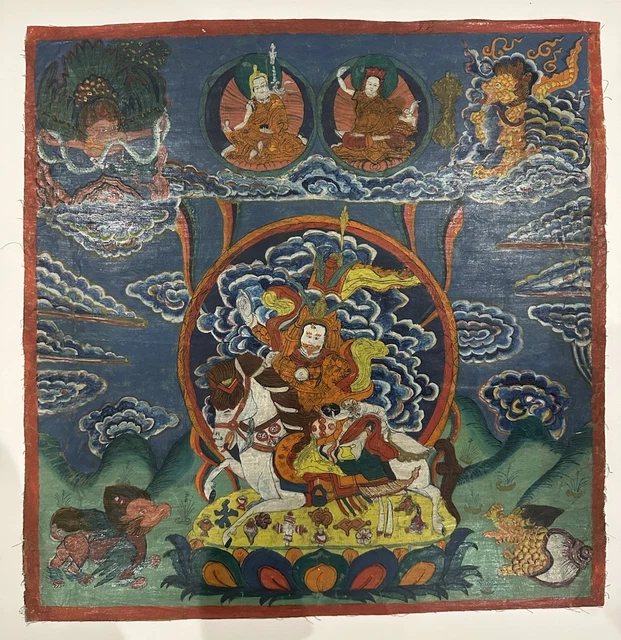 PALDEN LHAMO LATE 18th C. HANDMADE THANGKA FOUND IN SHADRULING ...
