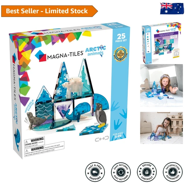 ARCTIC-THEMED 25-PIECE MAGNA Tiles Set | Magnetic Animals for Creative ...