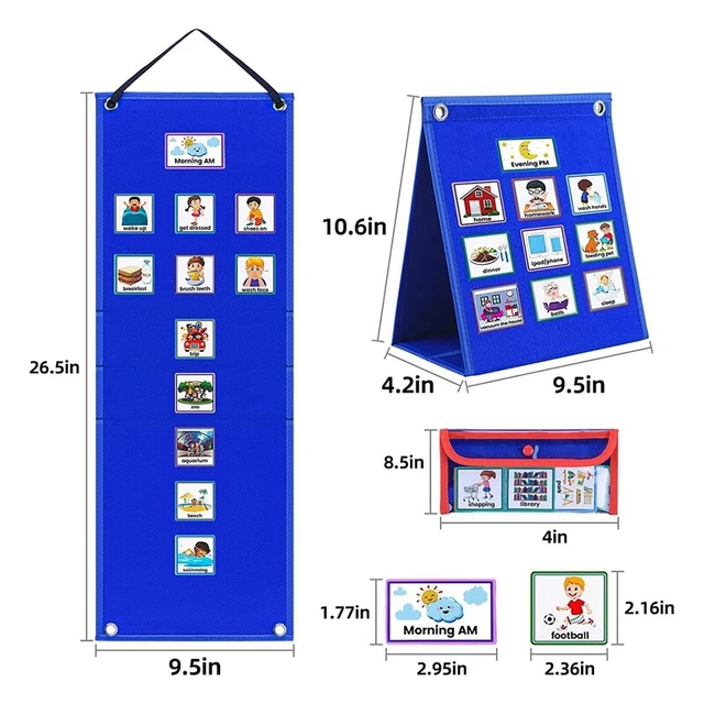 VISUAL SCHEDULE FOR Kids Daily Routine Chart with 70 Cards Calendar ...