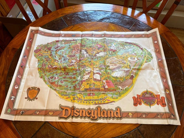 DISNEYLAND PARK MAP 1984, HUGE 43.5 x 30 inches $45.00 - PicClick