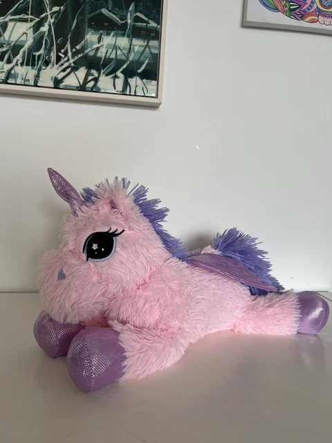 TJM PINK PURPLE Unicorn Fluffy Soft Toy Plush Little Unicorn 15” £9.99 ...