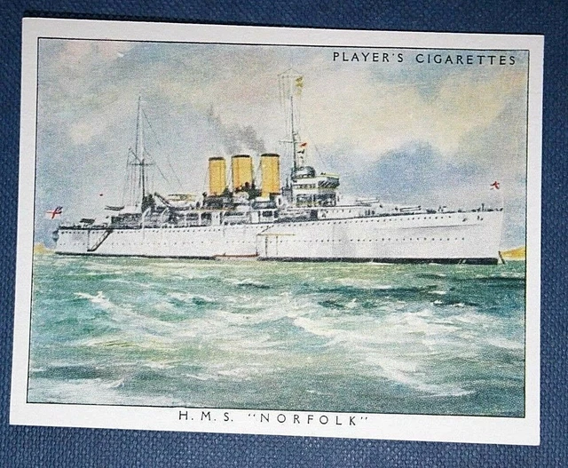 HMS NORFOLK Royal Navy Dorsetshire Class Cruiser Vintage Card OC13 £4. ...