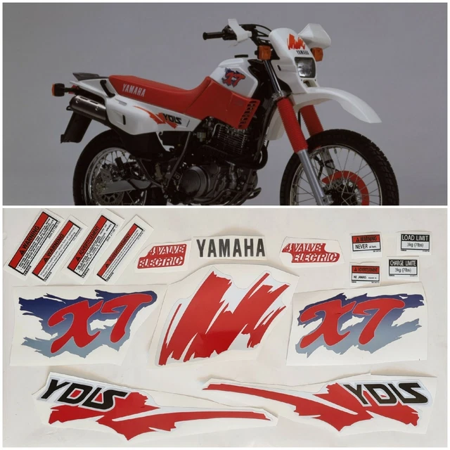 KIT ADESIVI DECAL stickers livree yamaha xt 600 e 3tb 1990 Mod rosso ...