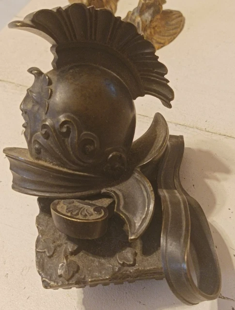 ANCIEN BRONZE CASQUE de soldat romain pendule ou autre EUR 49,00 ...